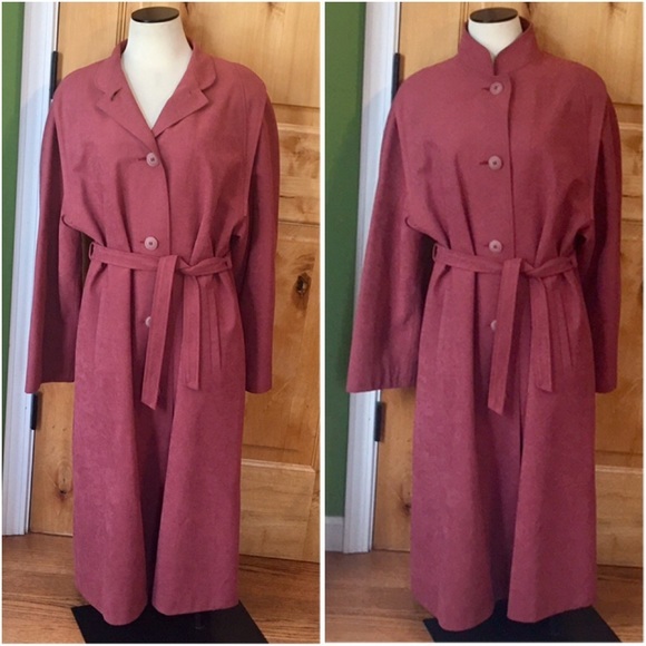 Anthropologie | Jackets & Coats | Femitex 2pckt Rose Belted Lined ...